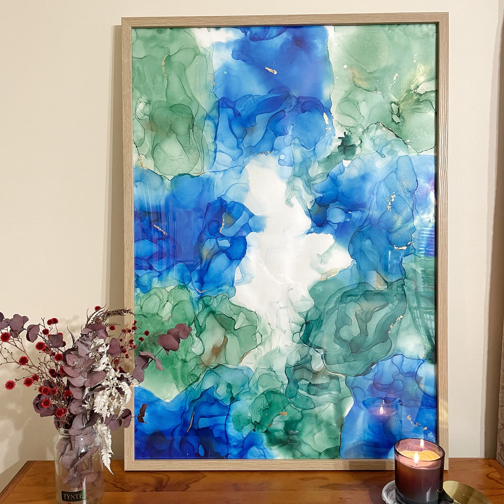 Blue/Green Ink Painting – Soleigh Designs